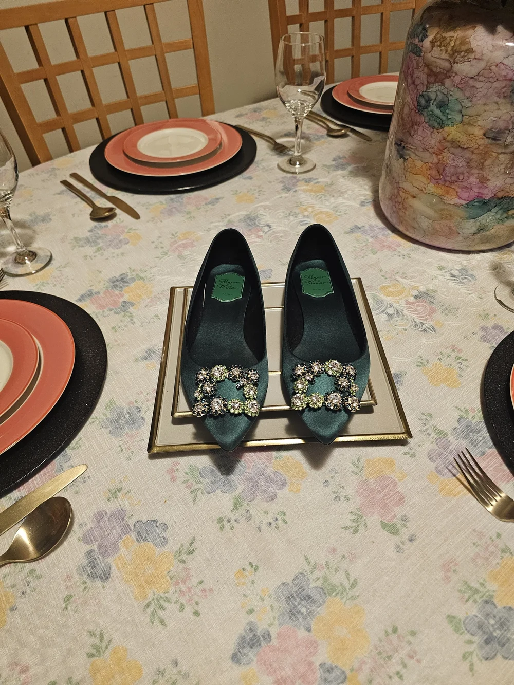 Roger Vivier | Shoes | Roger Vivier Emerald Green Satin Pointed Toe ...